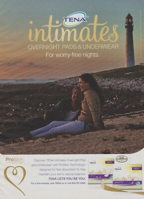 2018 Tena Intimates Pads, Underwear - Lighthouse Beach Couple - Print ...