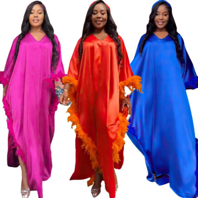 Muslim Abaya Satin Women Oversize Dress African Kaftan DressEvening ...