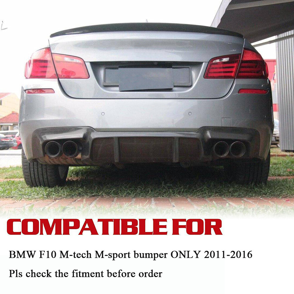 For BMW F10 530i 535i M-Sport 2011-16 REAL CARBON FIBER Rear Bumper ...
