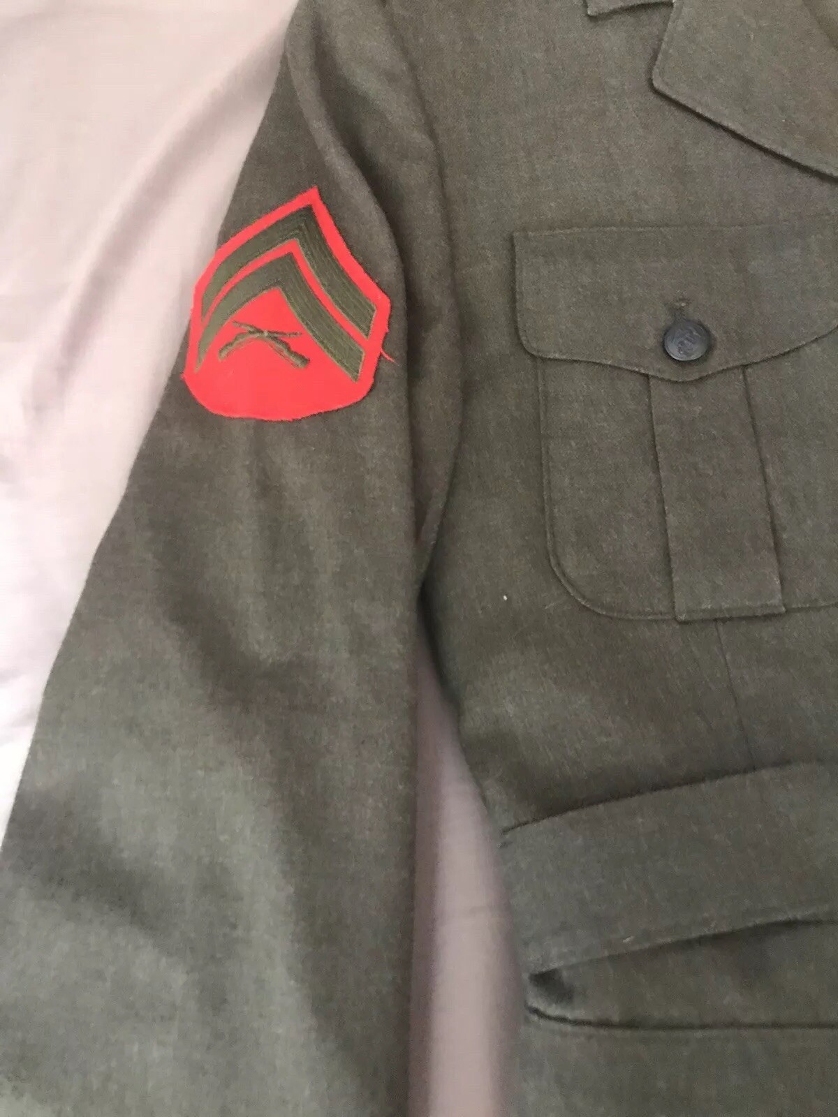 Vintage USMC US Marine CPL Alpha Green 234 Wool Serge Uniform | eBay