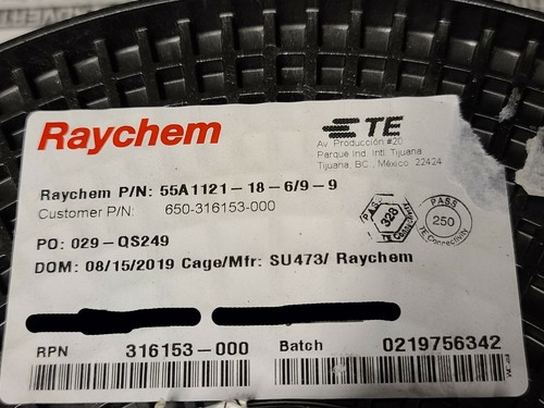 Raychem 55A1121-18-6/9-9 18/1P Shielded XL-ETFE Spec 55 Cable 600V ...