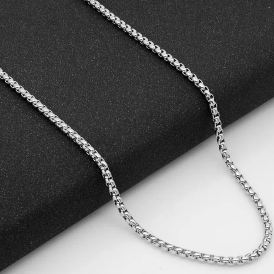18"-26" Stainless Steel Round Box Link Chain Necklace Men’s Women 2mm ...
