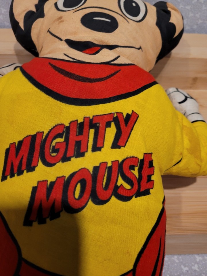 Vintage Mighty Mouse Mighty Star & Flat Handmade Handsewn Pillow Plush ...