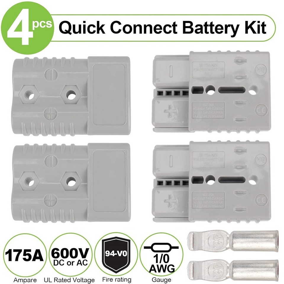 4X Battery Quick Connect Disconnect Jumper Connectors Cable Plug Winch ...