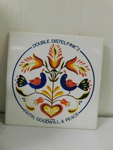 1990 Zook Double Distelfink #2 Faith, Goodwill & Peace Tile Trivet | eBay