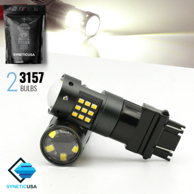 2 x 3157 Xenon 6000K White 33-LED Reverse Backup Lamp Light Bulbs 680LM ...