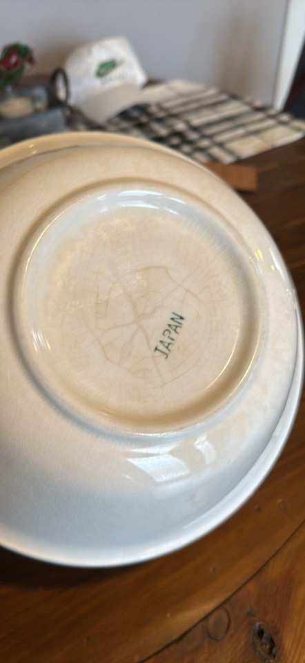 Vintage Hand Painted Ironstone Ware Large Serving Bowl Japan Flowers ...