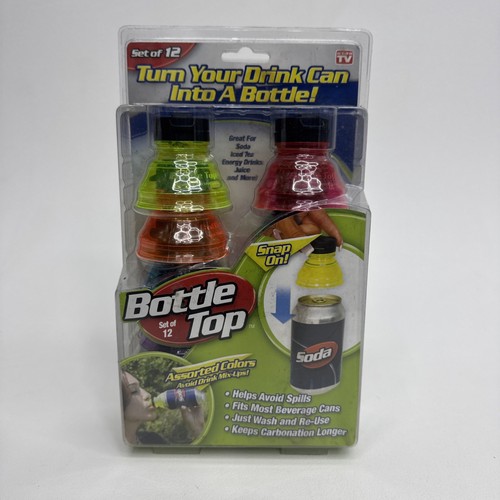 AS SEEN ON TV SET OF 12 BOTTLE TOPS TURN YOUR DRINK CAN INTO A BOTTLE ...