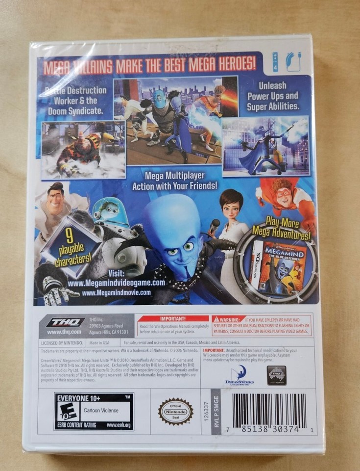 Dreamworks MEGAMIND: Mega Team Unite for NINTENDO Wii BRAND NEW ...