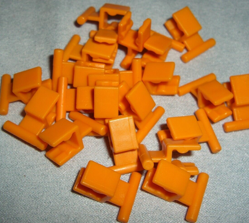 25 K'nex ORANGE CLIP SPLICE END TRACK CONNECTORS ROLLER COASTER~ PARTS ...