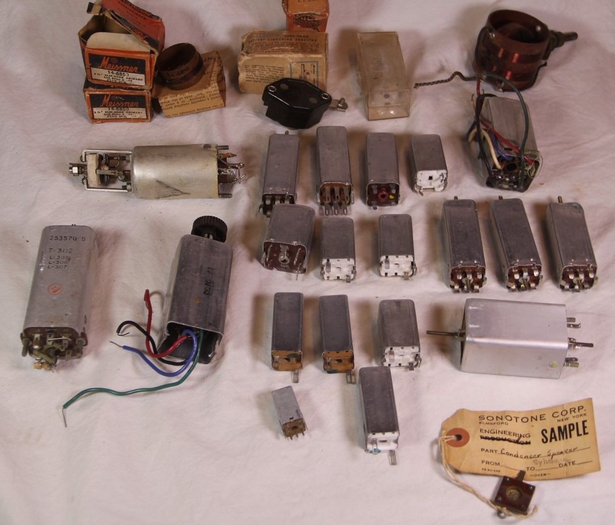 Large Lot of Vintage Radio & TV Components - Mostly Inductors Some Used ...