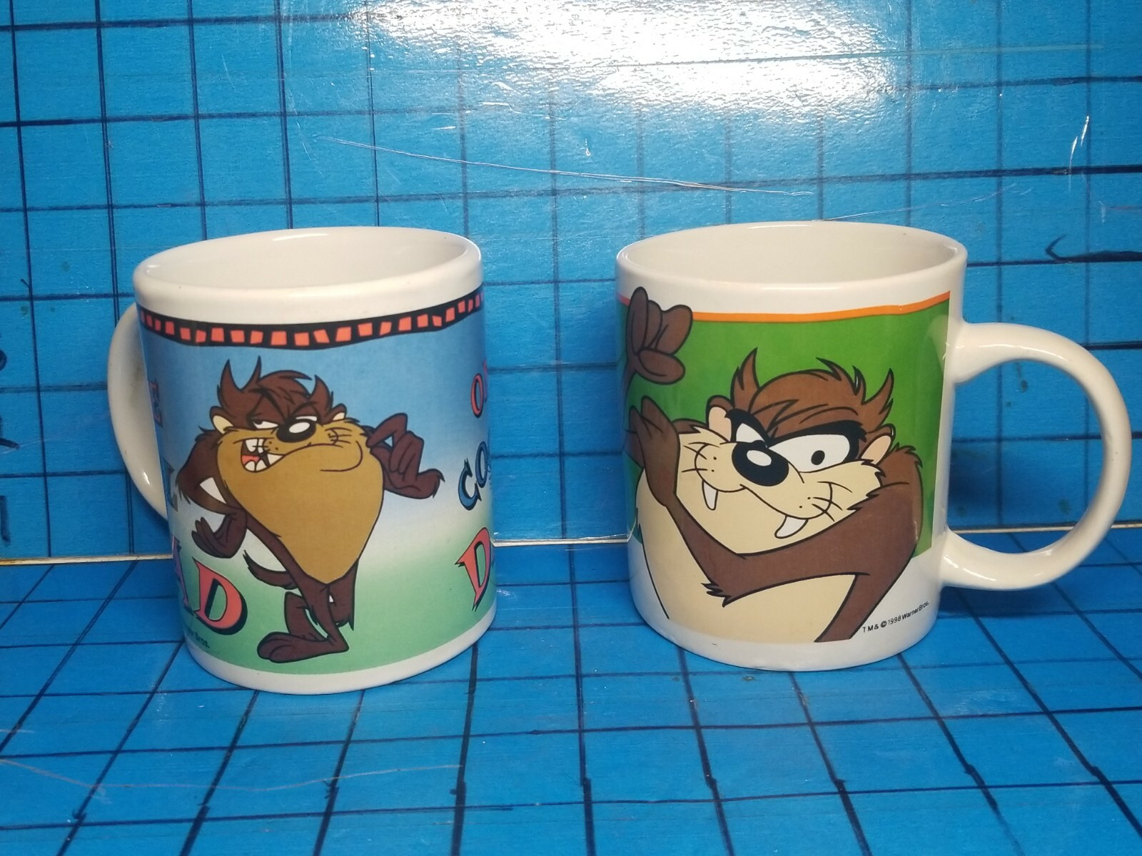 Pair of Taz Tazmanian Devil Mugs One Cool Dad & Muscle Taz Looney Tunes ...