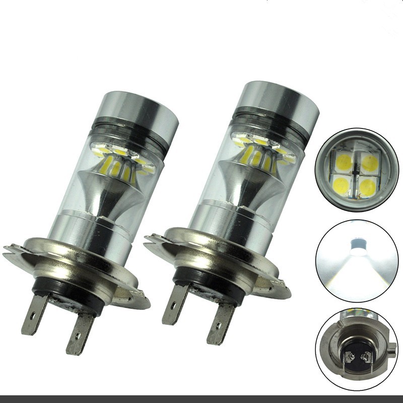 2 PC H7 60W LED Amber /White /Ice blue /Blue Projector Fog Driving ...