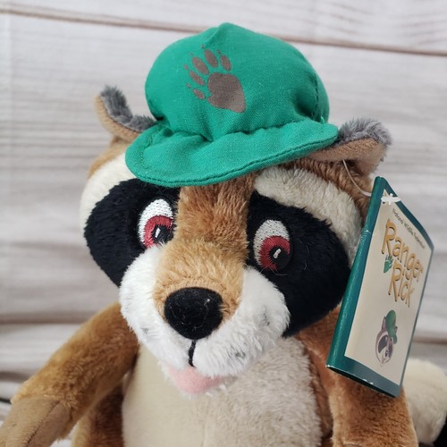 Ranger Rick Raccoon Plush Stuffed Animal Vintage Has Tag Embroidered 8 ...