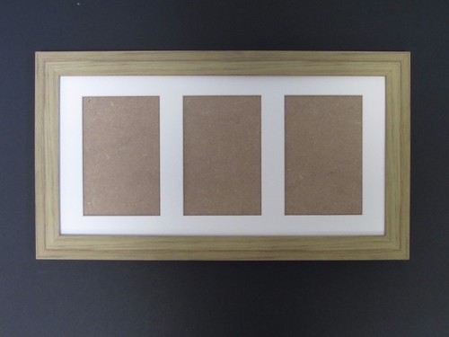 Oak Effect Multi Aperture Photo Picture Frame 8"x16" Holds 4"x6" Photos ...