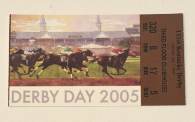 131st Kentucky Derby Ticket Stub 2005 Winner Giacomo 50-1 Odds Gold ...