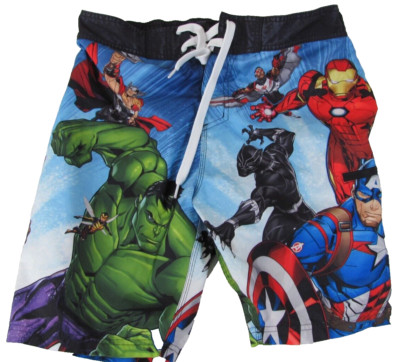 Marvel Swim Trunk Mens Medium Swim Trunks Swimwear Marvel Hulk Iron Man ...