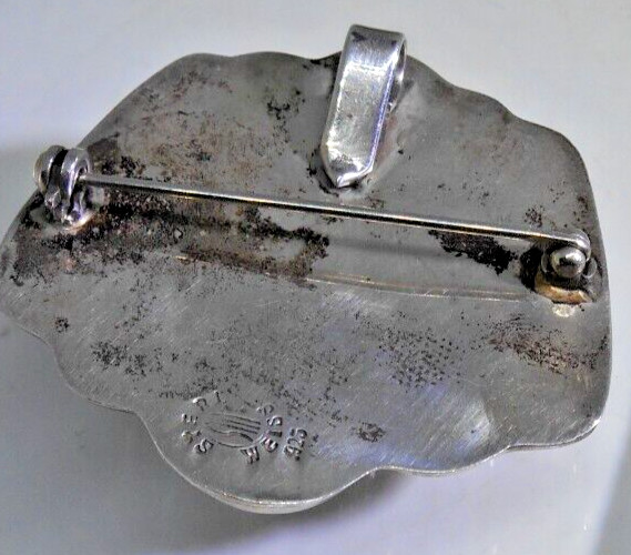 Rare Antique WEISS Sterling Silver Brooch Pendant Big… - Gem