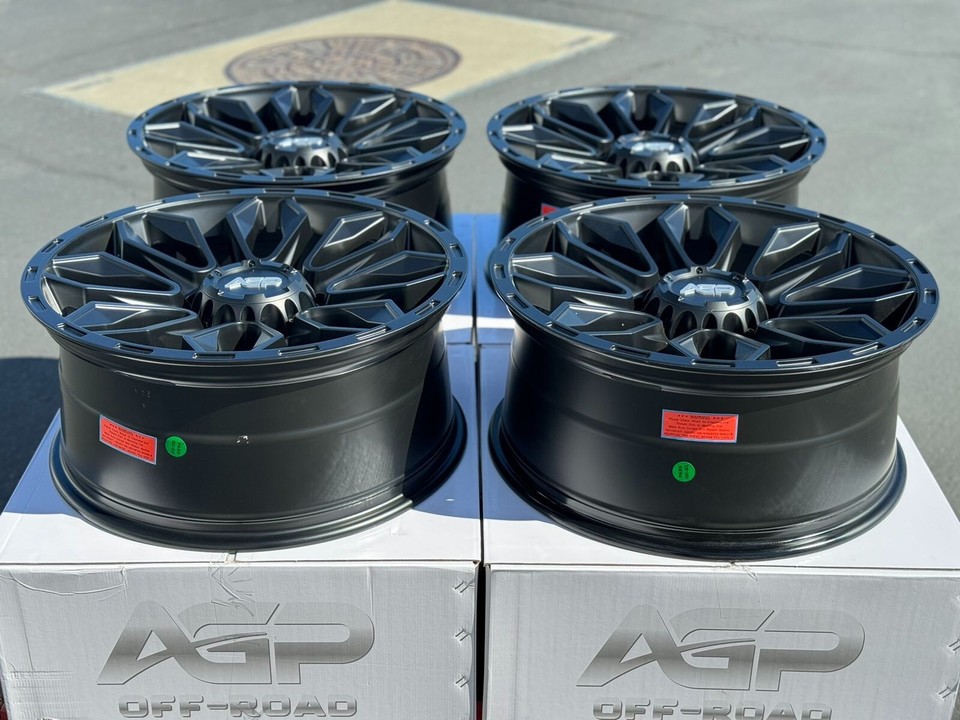 "20"" AGP Heavy Duty Wheels 20x9 8x170 Rims | Set of 4 | Black | Ford F ...
