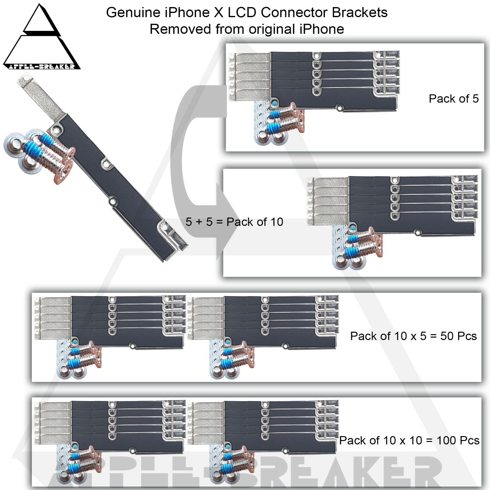 iPhone X LCD Connector Metal Brackets With Screws iPhone X Original ...