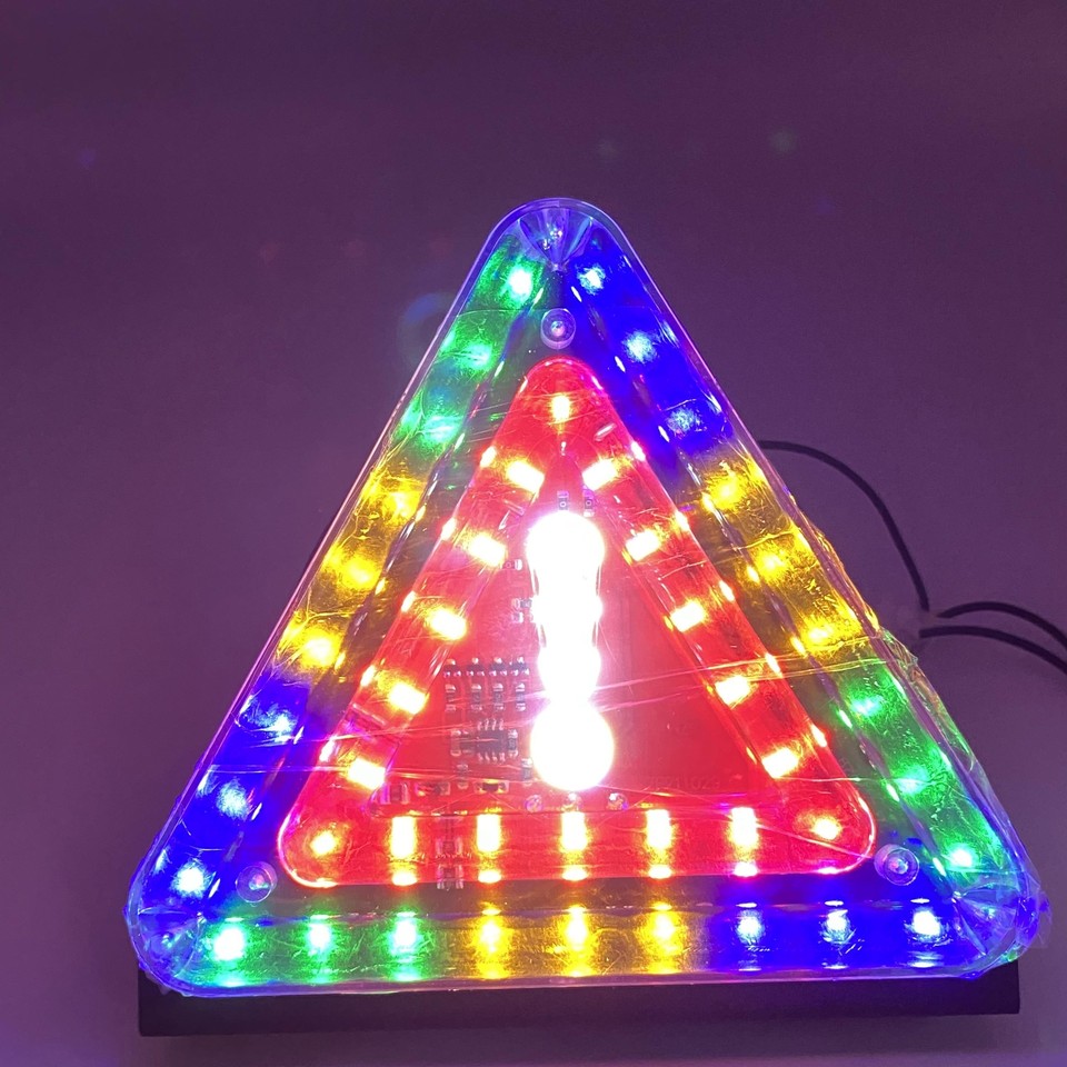 RGB LED Safety Warning Triangle Strobe Flashing Blink Brake Triangle ...