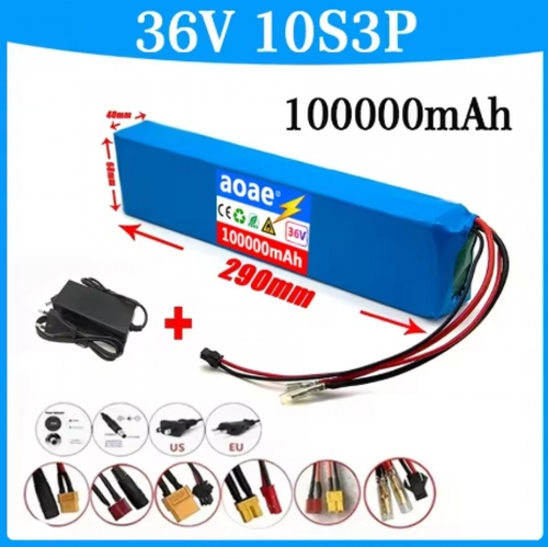 36V 100Ah Rechargeable Li-lon Battery Pack 10S3P Power Modified Bicycle ...