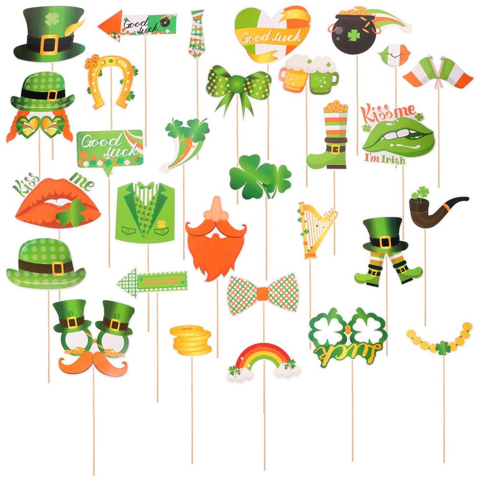 1 Set St. Patrick's Day Party Photo Props Festival Paper Photo Props ...