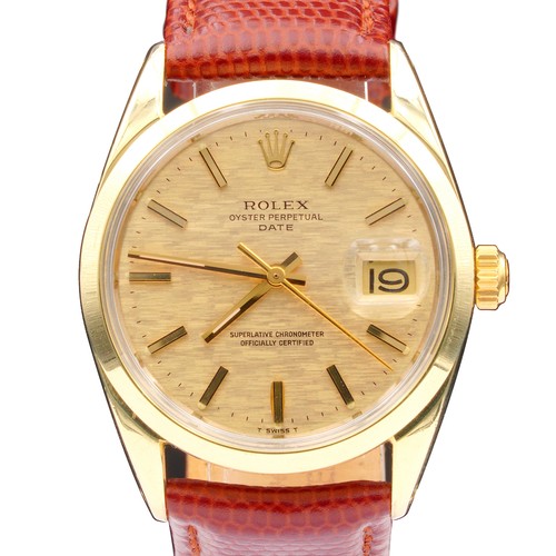 Vintage Rolex Date 1550 Mens 14K Gold Shell Watch Gold Mosaic Dial ...