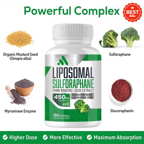450MG, Liposomal Sulforaphane High Absorption Glucosamine Containing Inosidase | eBay