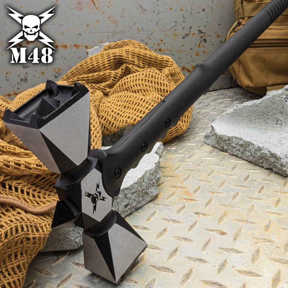 M48 Double-Headed War Hammer XL And Sheath | 2Cr13 Stainless Steel Head ...