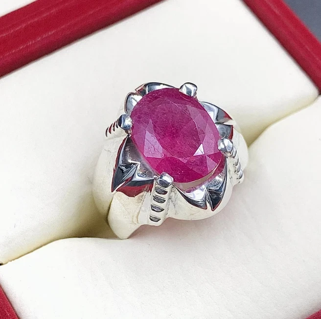 Silver Ruby Rings For Men