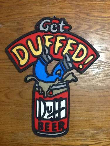 SIMPSONS - DUFF BEER - GET DUFFED - 3D WOOD ART | eBay