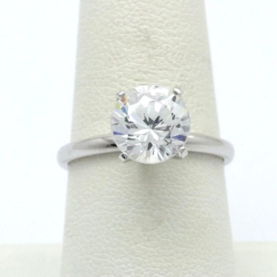 Lind Sterling Silver 8mm Cubic Zirconia Promise Engagement Solitare ...