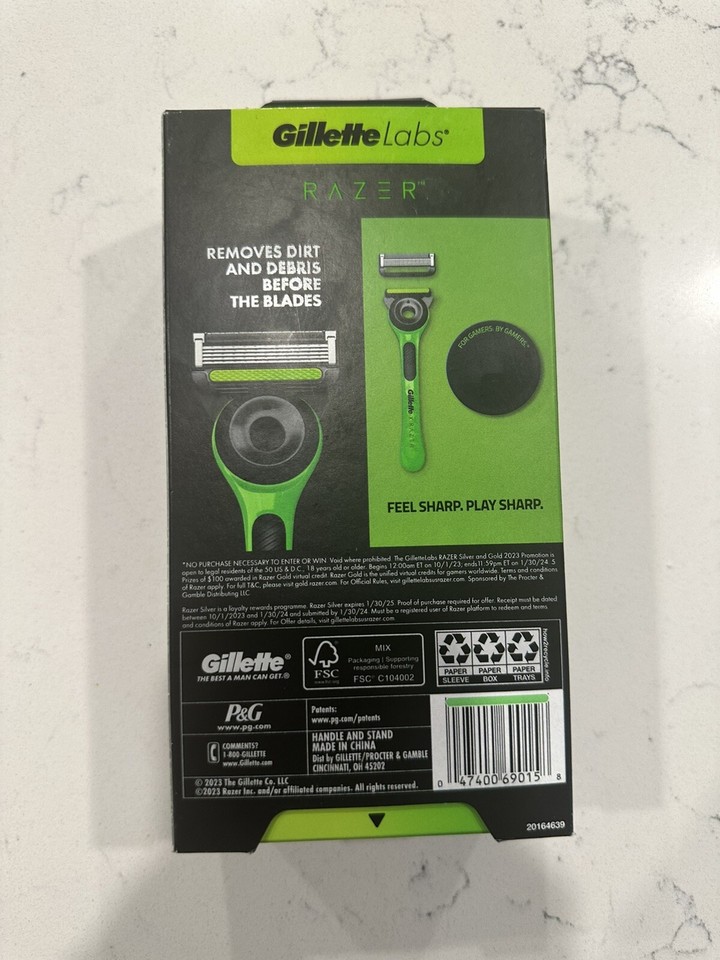 NEW Gillette x Razer Men Razor Limited Edition Gillette Labs Razer ...