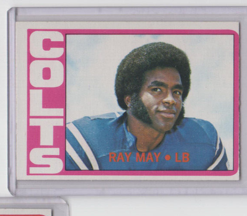 1972 TOPPS #297 RAY MAY BALTIMORE COLTS FOOTBALL CARD RARE HI# NM+ (oc ...
