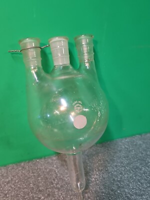PYREX Glass 1L 24/40 Vertical 3-Neck Round Reaction Flask Bottom | eBay