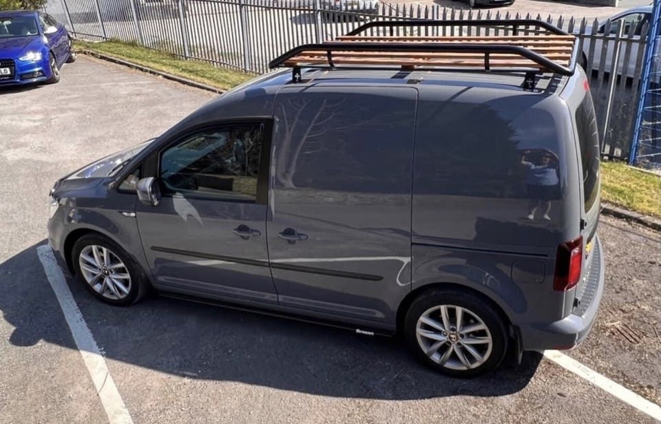 VW Caddy swb 2015 on Van Roof Rack 3/4 length roof Bars Surf Bus Day ...