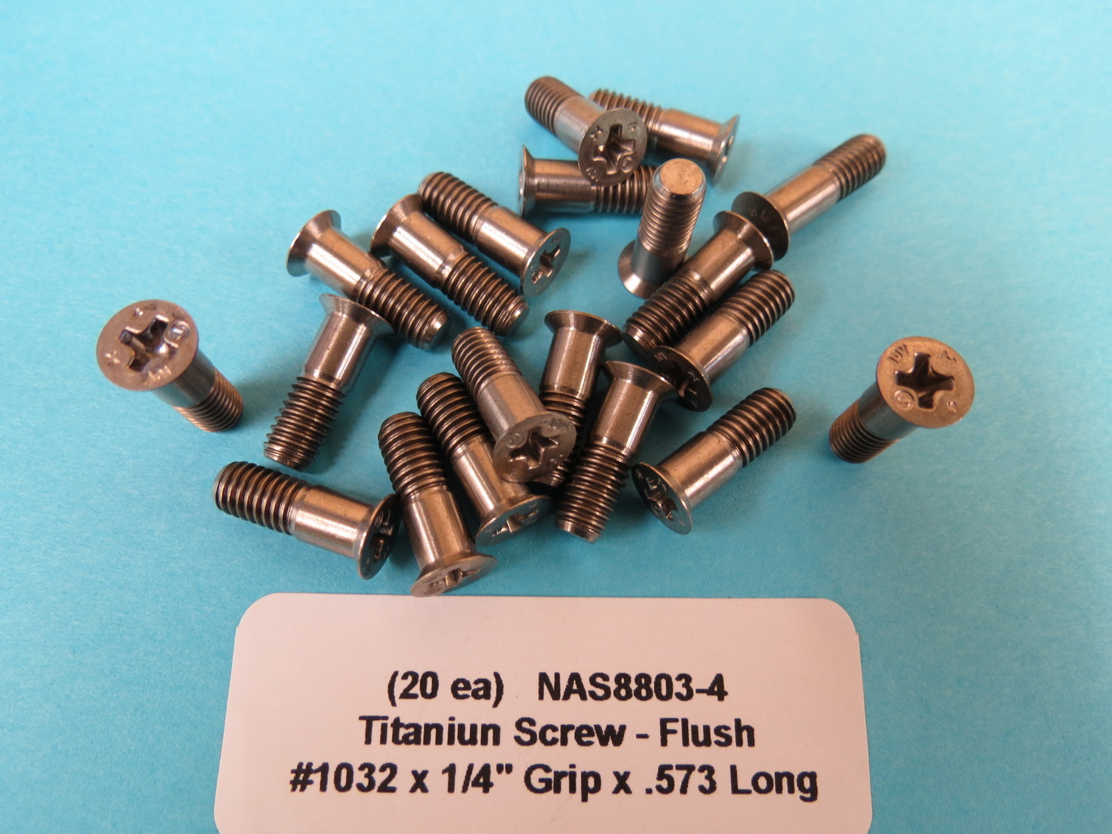 3/16” #10-32 x 9/16” Titanium (20) Flush Screws Aircraft Aerospace ...