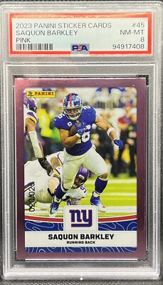 Offense POY Saquon Barkley 2023 Panini Sticker Card #45 Pink Parallel ...