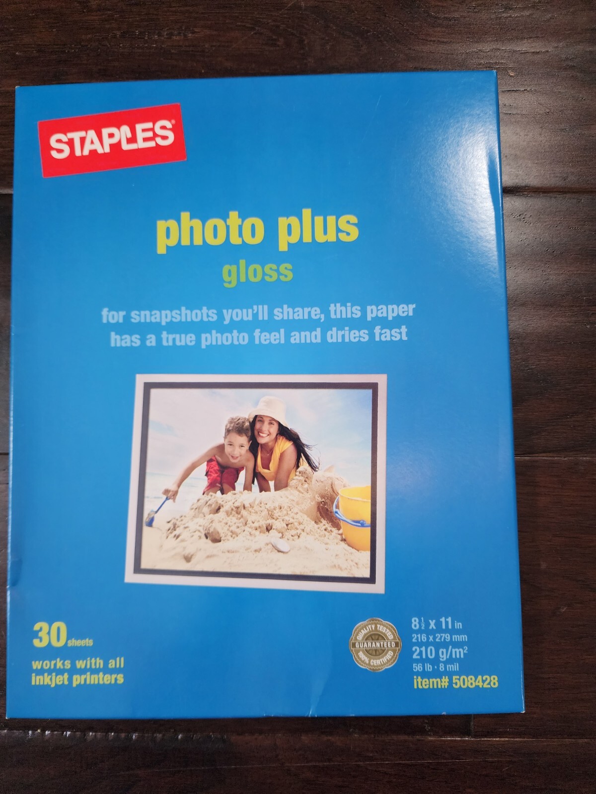 Staples Photo Plus Gloss Inkjet Photo Paper 30 Sheets 8.5" " Item ...
