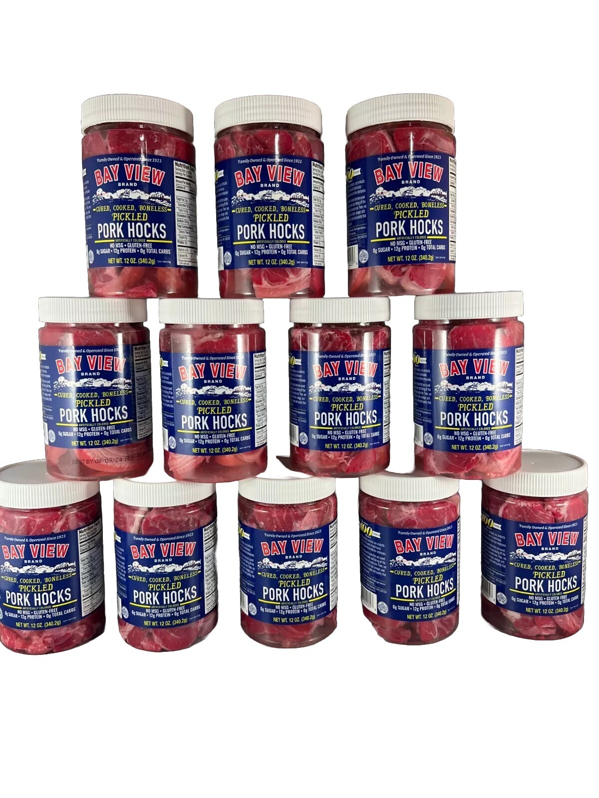 Gourmet Pickled Boneless Pork Ham Hocks Case of 12 Shatter Proof Jars ...