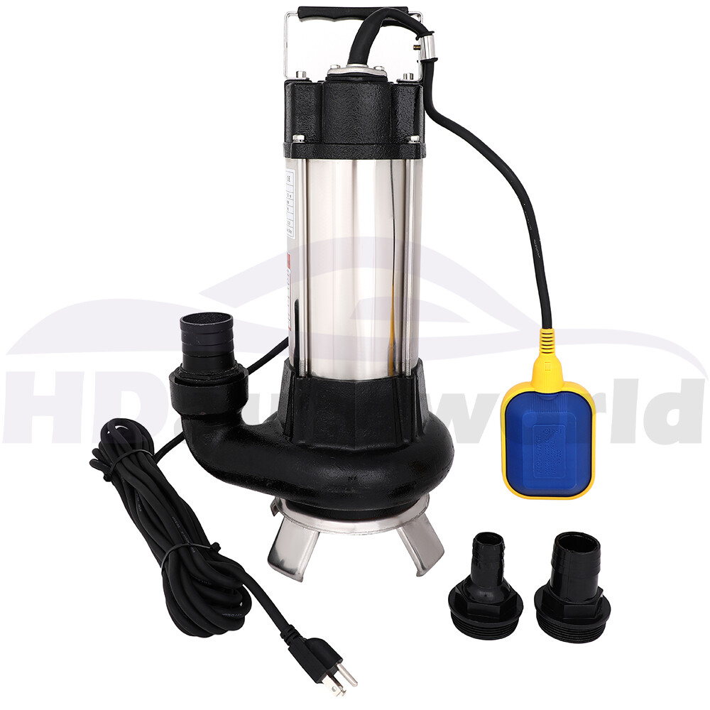 110V 1.5HP Sump Pump Industrial Sewage Cutter Grinder Cast iron ...