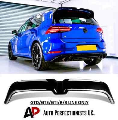 VW Golf R Oettinger Style Rear Gloss Black Boot Spoiler Wing MK7 MK7.5 ...