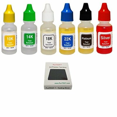 Precious Metals Testing Kit w Touch Stone Easy to Use Over 100 Tests ...