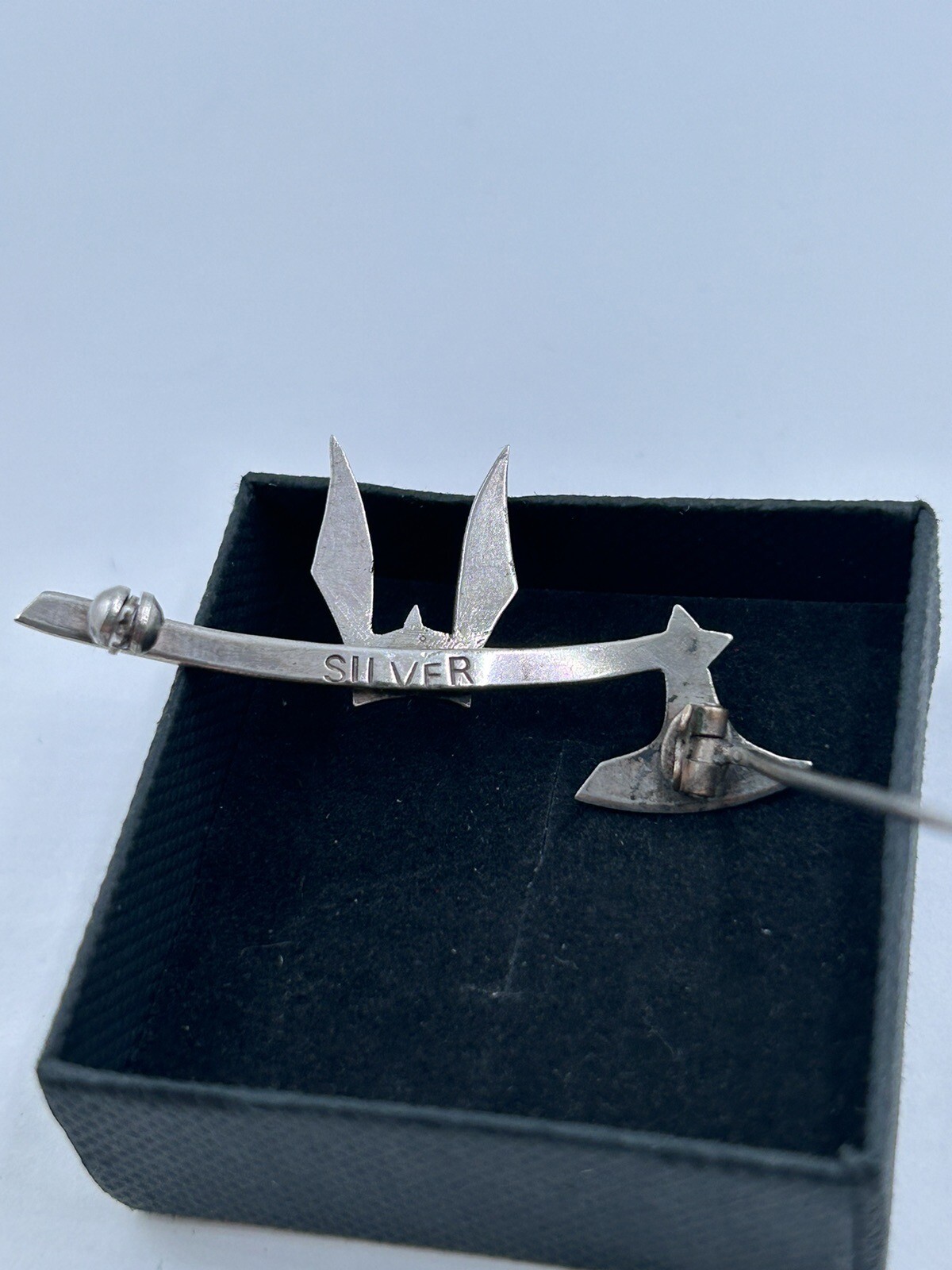 Silver Brooch Axe Bar Design With Viking Winged Helmet | eBay