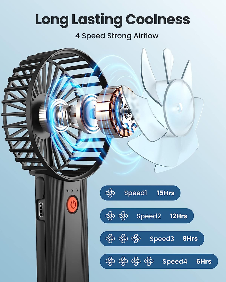 Handheld Foldable Mini Fan,Usb Rechargeable Portable Personal Fan ...