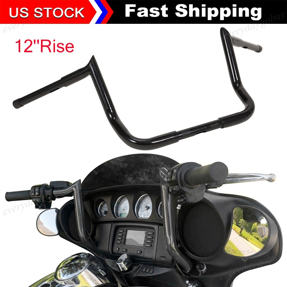 Rise 12" Meathook Ape Monkey Bar Handlebar For Harley Touring Street ...