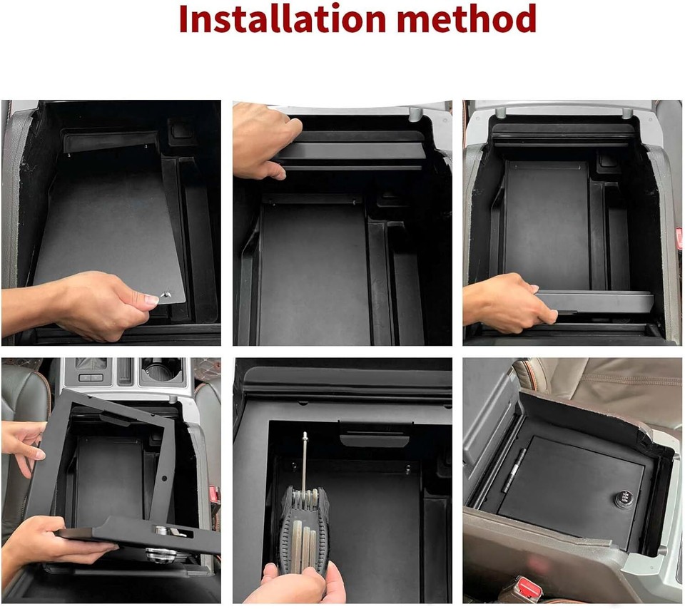 🌟Center Console Gun Safe Storage Vault Box for 2015-20 Ford F150 F250 ...