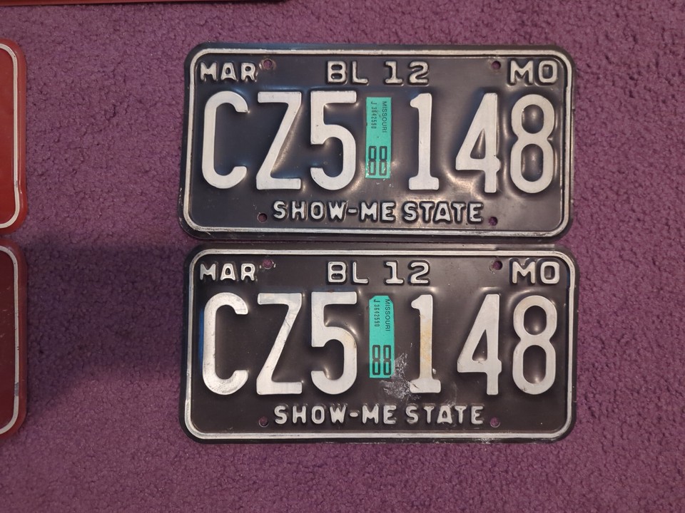 Antique and Old Missouri License Plates, Pairs. | eBay