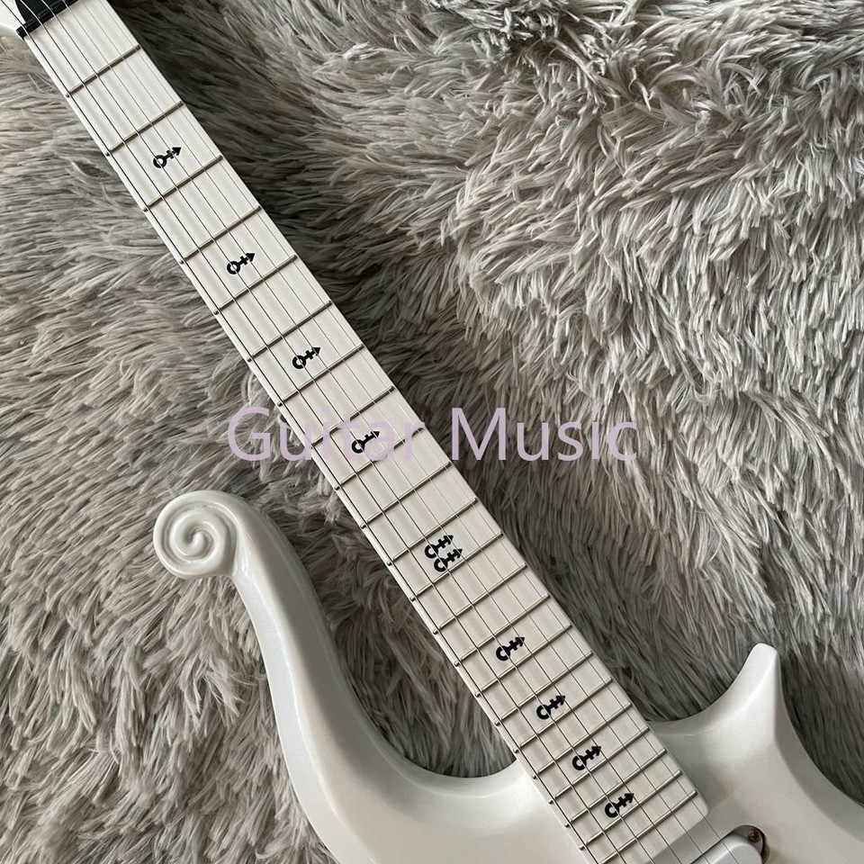 White 6 Strings Prince Cloud Electric Guitar Gold Hardware Arrows Inlay ...
